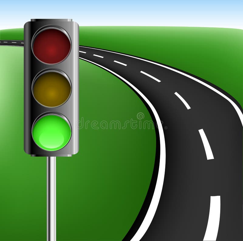 Text Frame with Road and Traffic Light Stock Vector - Illustration of ...