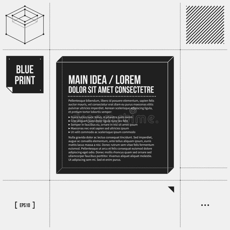 Text Frame Template in Draft Style Stock Vector - Illustration of ...