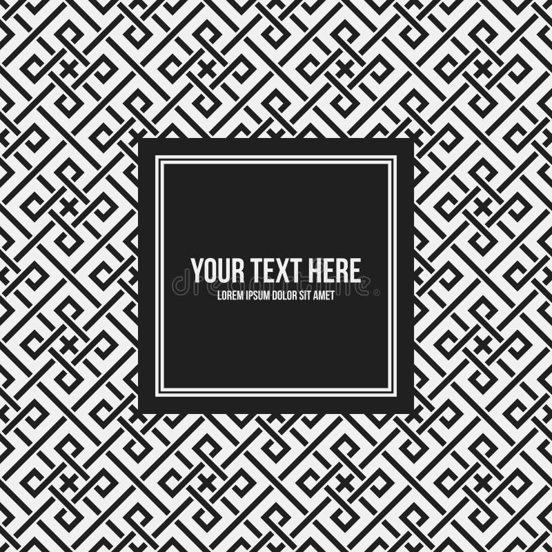 Text Frame Template with Monochrome Pattern Stock Vector - Illustration ...