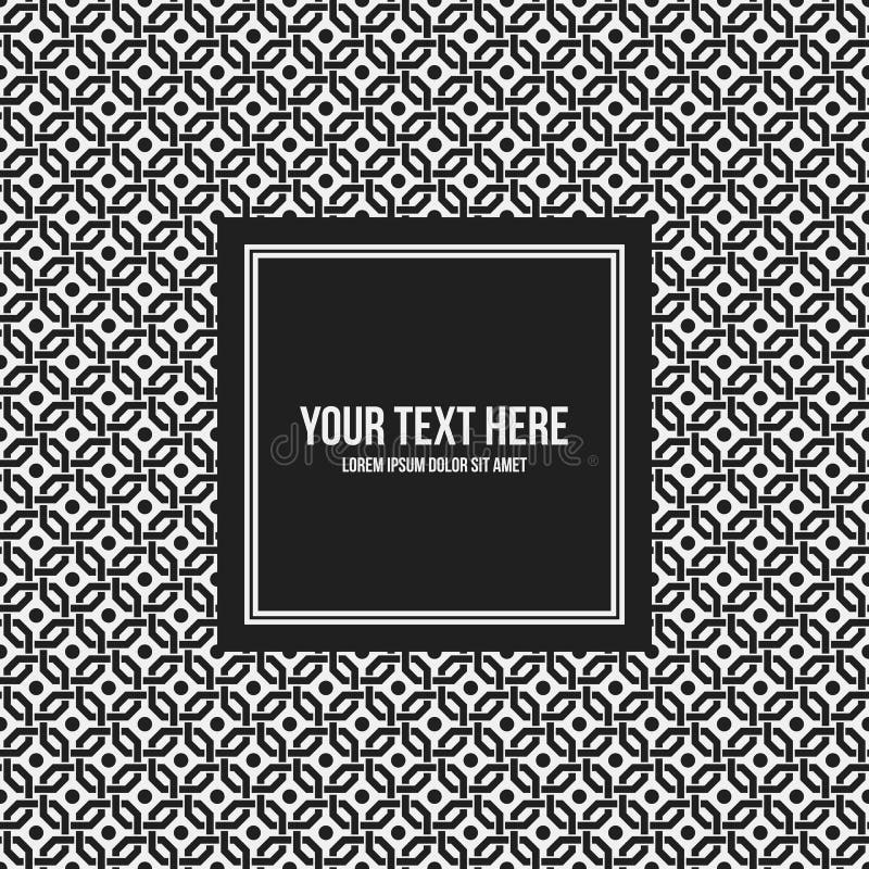 Text Frame Template with Monochrome Pattern Stock Vector - Illustration ...