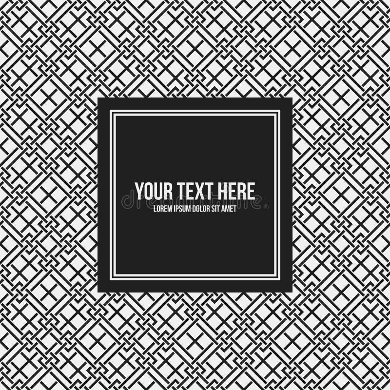 Text Frame Template with Monochrome Pattern Stock Vector - Illustration ...