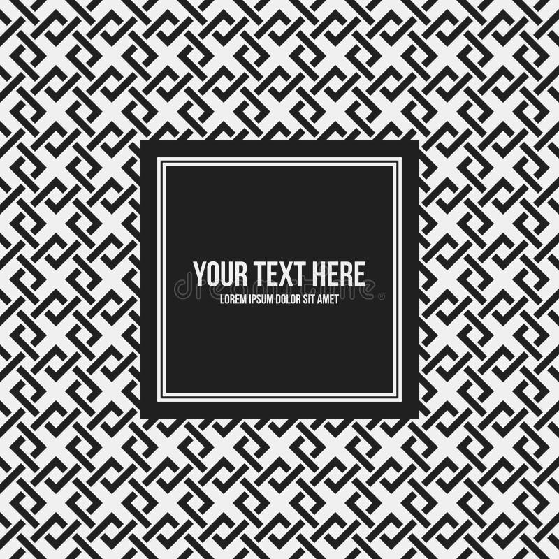 Text Frame Template with Monochrome Pattern Stock Vector - Illustration ...