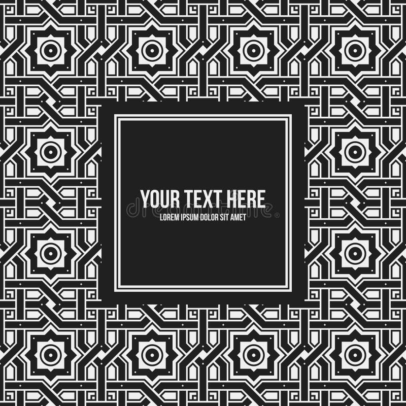 Text Frame Template with Monochrome Pattern Stock Vector - Illustration ...