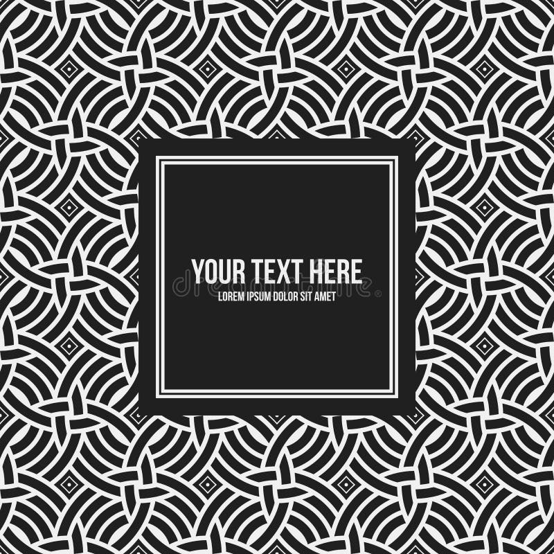 Text Frame Template with Monochrome Pattern Stock Vector - Illustration ...