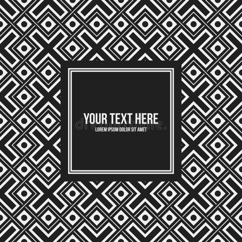 Text Frame Template with Monochrome Pattern Stock Vector - Illustration ...