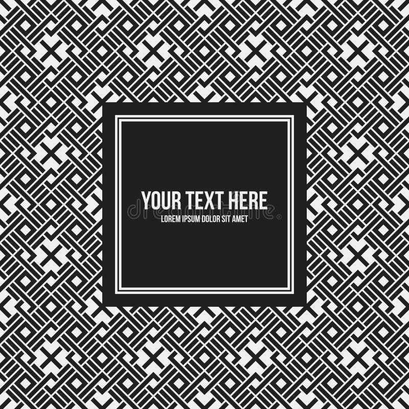 Text Frame Template with Monochrome Pattern Stock Vector - Illustration ...