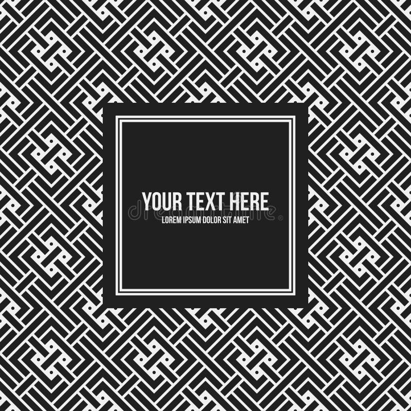 Text Frame Template with Monochrome Pattern Stock Vector - Illustration ...