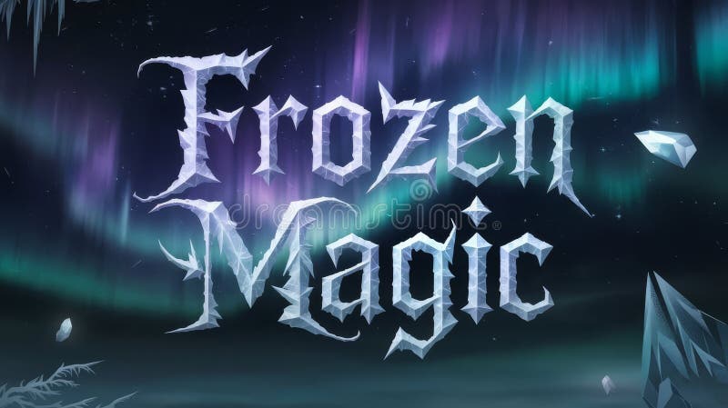 Text Frozen Magic stock image. Image of night, shimmering - 339848675