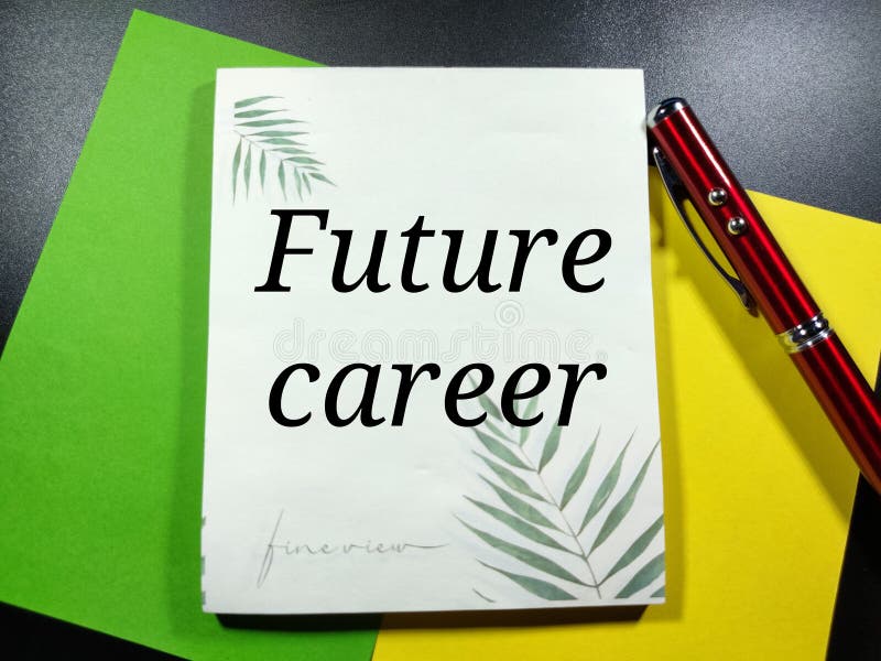 Text Future Career on a Notepaper with Black Background. Stock Photo ...