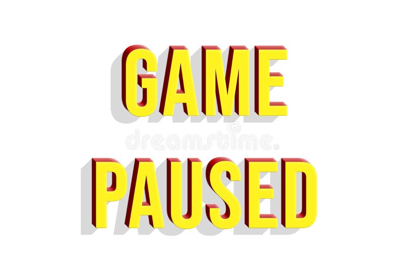 Game Paused Text Shadow Yellow Red Stock Illustration - Illustration of ...