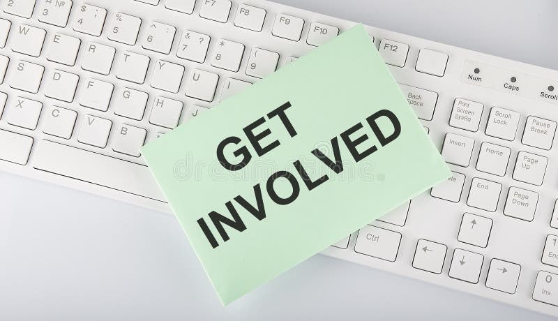 Text GET INVOLVED on the Envelope on the Keyboard Stock Photo - Image ...
