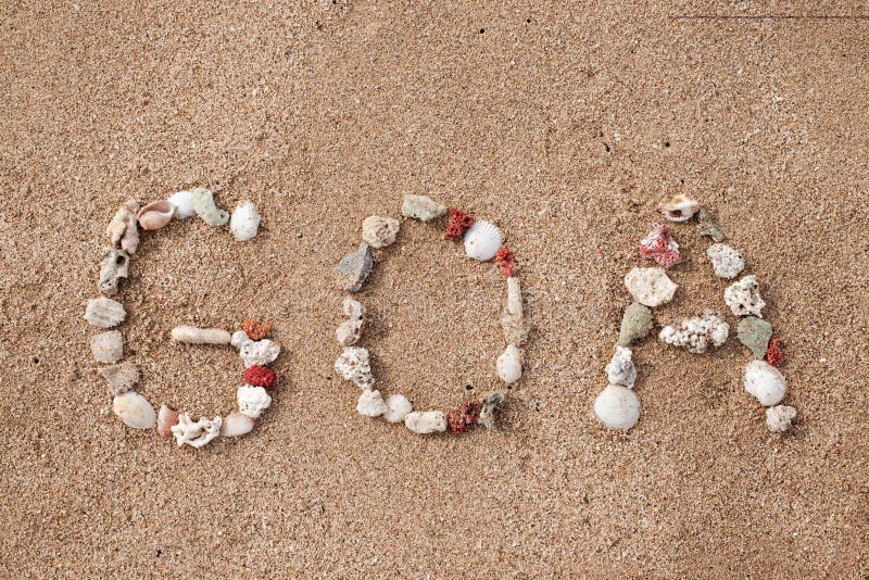 Text GOA Made from Shells on Seashore Stock Photo - Image of seashell ...