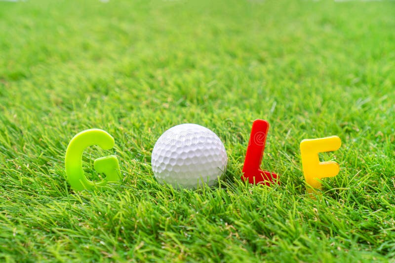 Text Golf Written with Golf Ball and Toy Letters Lying on the Green ...