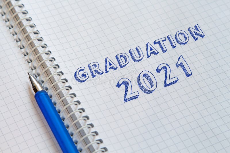 Graduation 2021. Lettering in a School Notebook Stock Photo - Image of ...