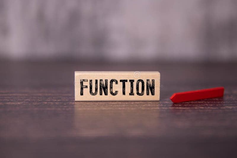 Text on Gray Word Function in Small Wooden Letters with Black Font on a ...