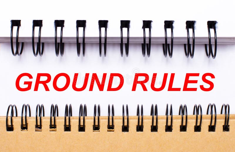 Text GROUND RULES on White Paper between White and Brown Spiral ...