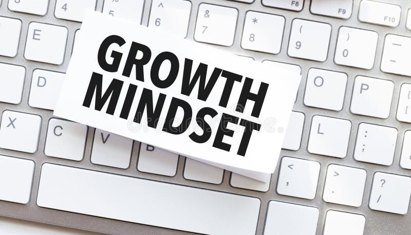 Text Growth Mindset Written on Paper Sheet on a Computer Keyboard Stock Image - Image of think ...