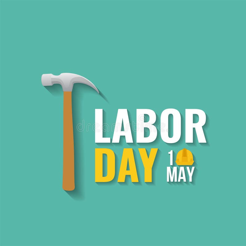 Text with a Hammer Labor Day Poster Vector Stock Vector - Illustration ...