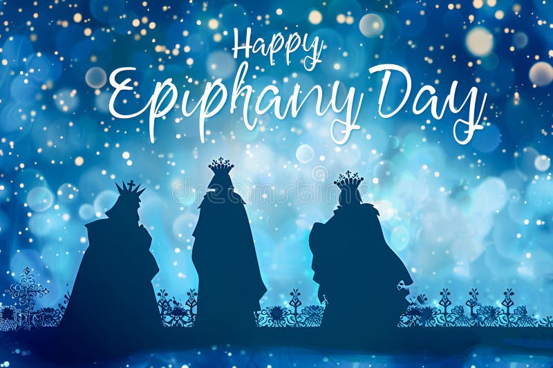 Text Happy Epiphany Day on Background with Magical Atmosphere Stock ...