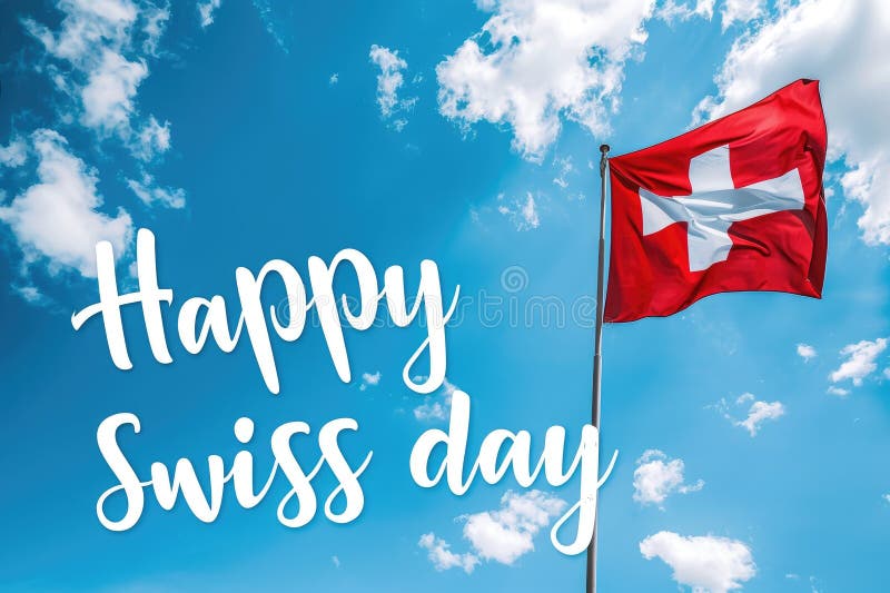 Text Happy Swiss Day, Switzerland Stock Photo - Image of greeting ...