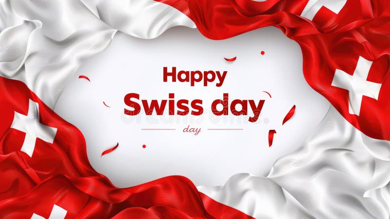 Text Happy Swiss Day, Switzerland Stock Photo - Image of confederation ...