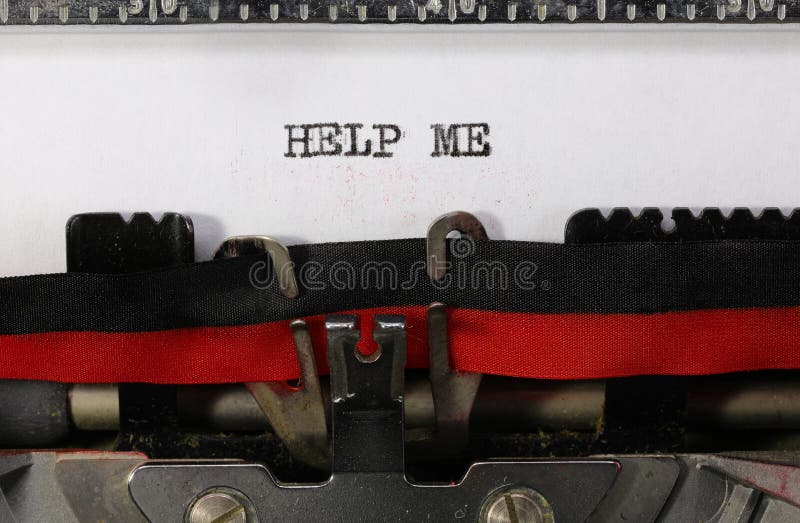 Text HELP ME on the Typewriter Stock Photo - Image of rescue, phrase ...
