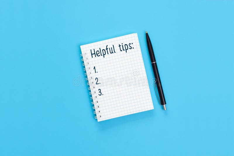 The Text Helpful Tips is Written on a Notebook Page Stock Photo - Image ...