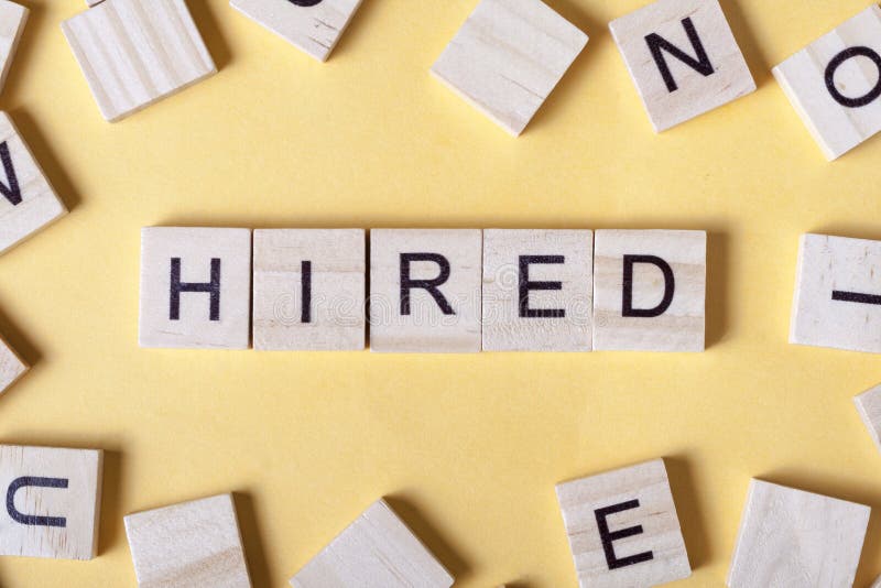 Text of HIRED on Cubes. Wooden Abc Stock Photo - Image of career ...