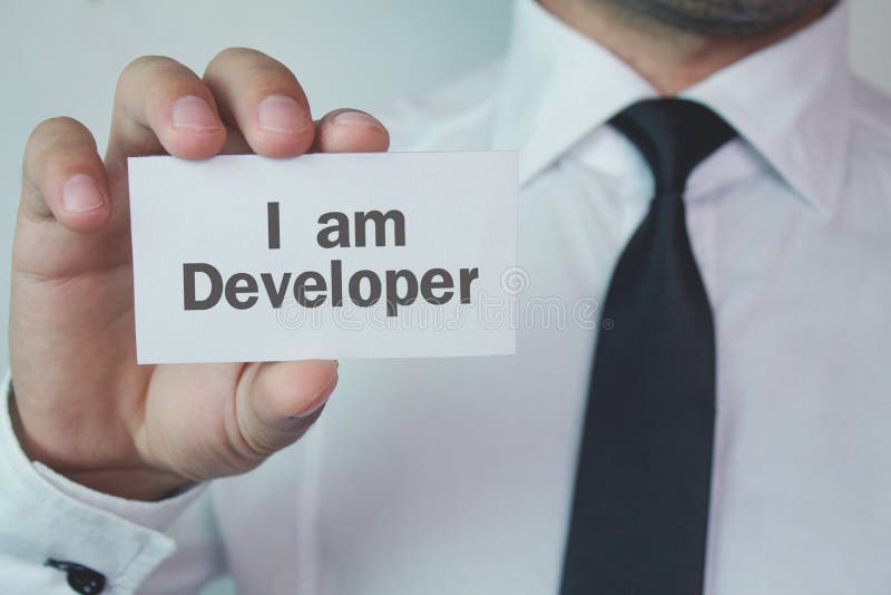 Text I am Developer on a Business Card. Stock Image - Image of concept ...