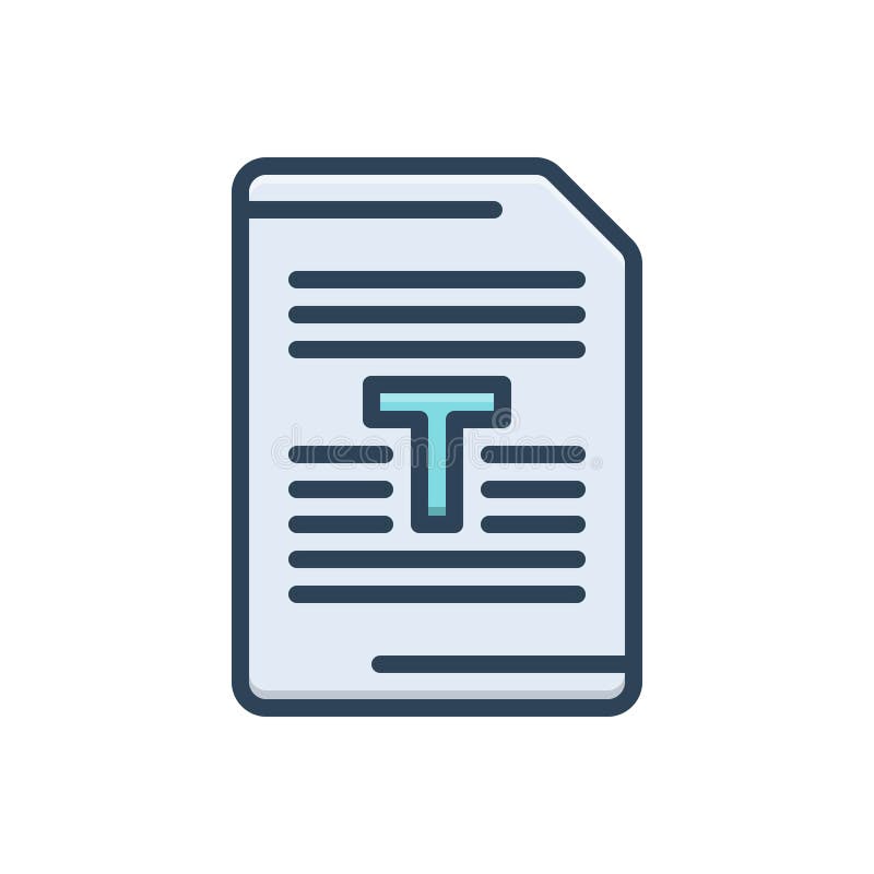 Color Illustration Icon for Text, Explanation and Work Stock Vector ...