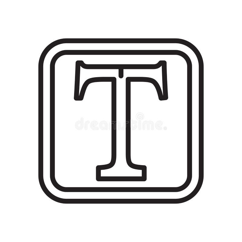 Text Icon Vector Sign and Symbol Isolated on White Background, T Stock ...