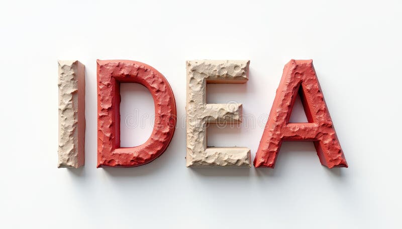 Text IDEA with Textured Surface on a Bright White Background. Stock ...