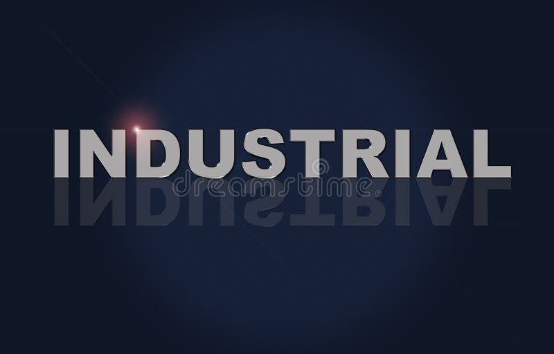 Text Industrial, Metallic Font Effect. Reflection of Text. Stock ...