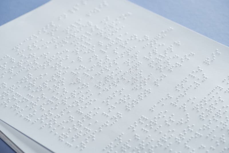 Text in International Braille Code on White Paper Isolated on Violet ...