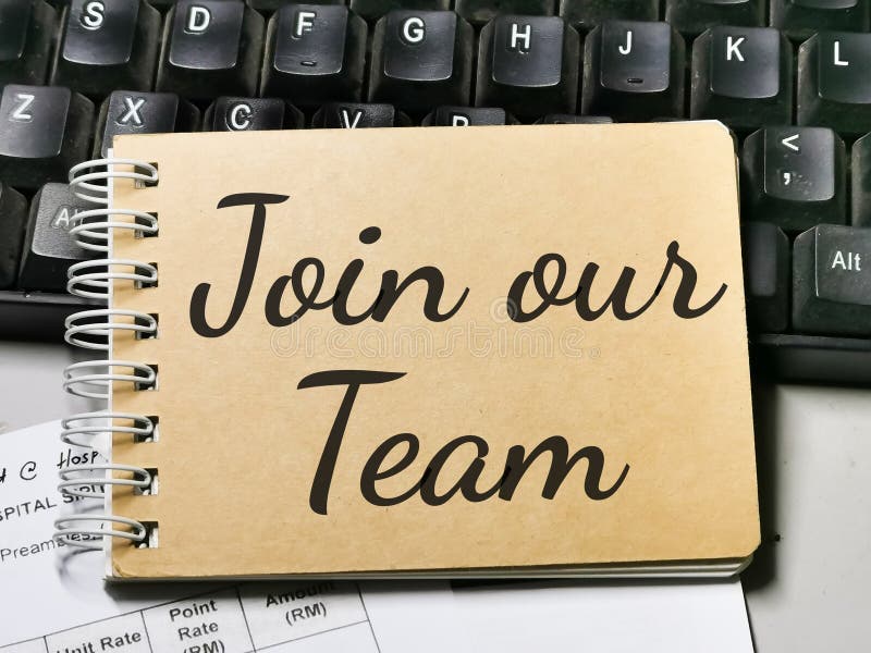 Text JOIN OUR TEAM Written on Brown Paper Note on Computer Keyboard ...