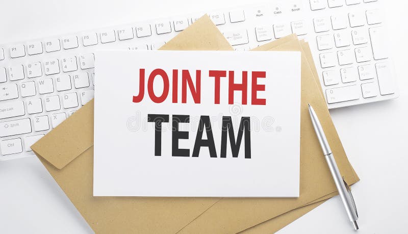 Text JOIN the TEAM on the Envelope on the Keyboard Stock Image - Image ...