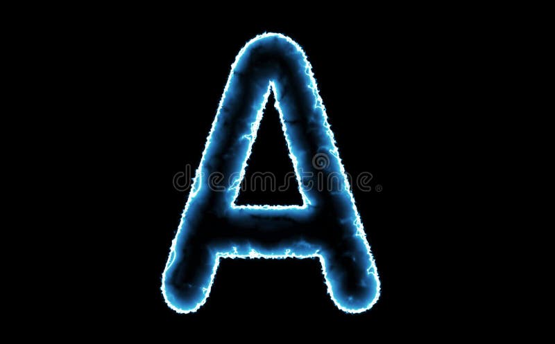Text 4K Animation Blue Lights Form Letter 0 on Black Background Stock ...