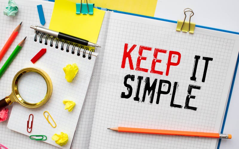 Text Keep it Simple on White Paper, Concept Stock Illustration ...