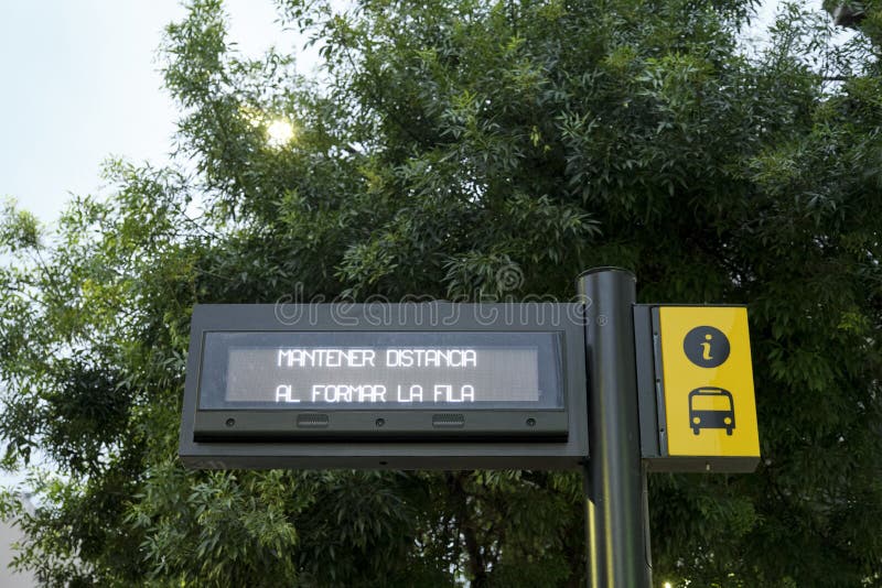 Text Keep Your Distance when Queuing, at a Bus Stop, during the Covid ...