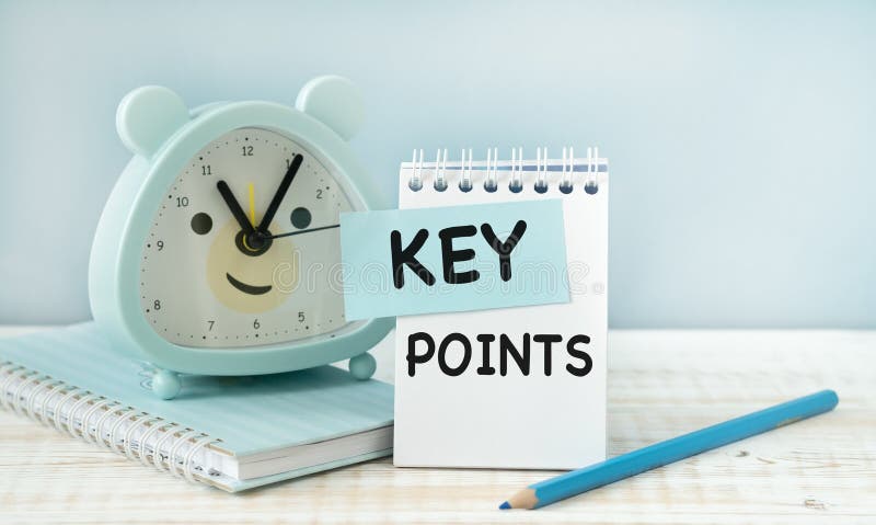 Text Key Points on Short Note Texture Background with Pencil Stock ...