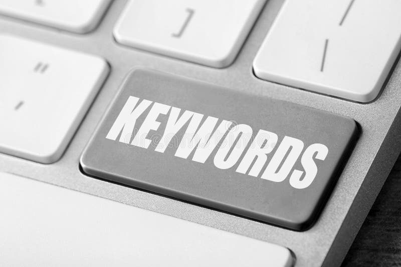 Text KEYWORDS on Keyboard Button, Closeup Stock Photo - Image of modern ...