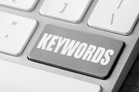 Text KEYWORDS on Keyboard Button, Closeup Stock Photo - Image of modern ...