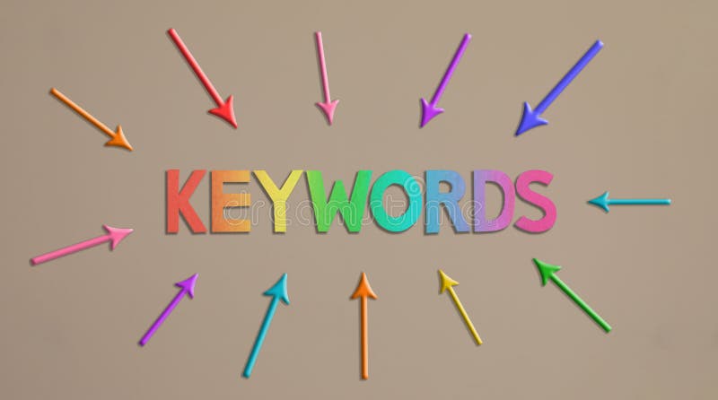 Text KEYWORDS Made of Color Cardboard on Background Stock Photo - Image ...