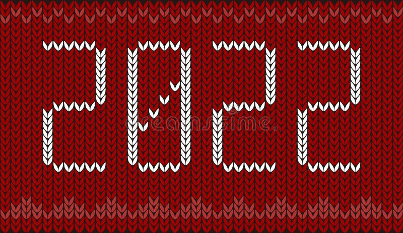 2022 Text on Knitting Pattern, Vector Illustration Stock Illustration ...