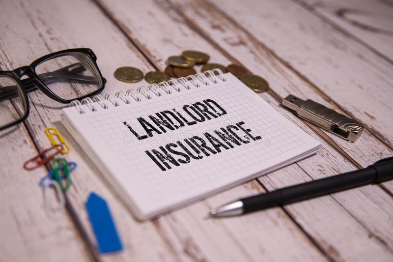 Text LANDLORD INSURANCE on White Card. Stock Photo - Image of buying ...