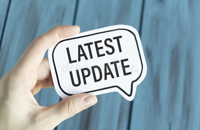 Text LATEST UPDATE Text on Card Stock Photo - Image of text, updating ...
