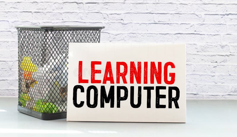 Text Learning Computer on White Paper - Education Concept Stock Image ...