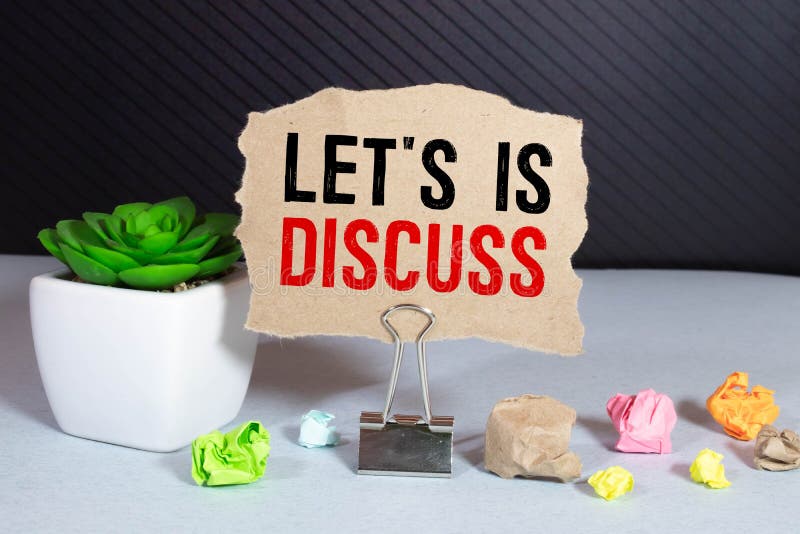 Text Let S is Discuss on Torn Paper Stock Photo - Image of people ...