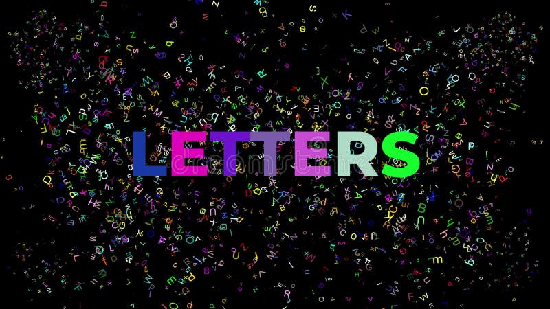 Text LETTERS with Many Random Letters with Various Colors and Sizes ...