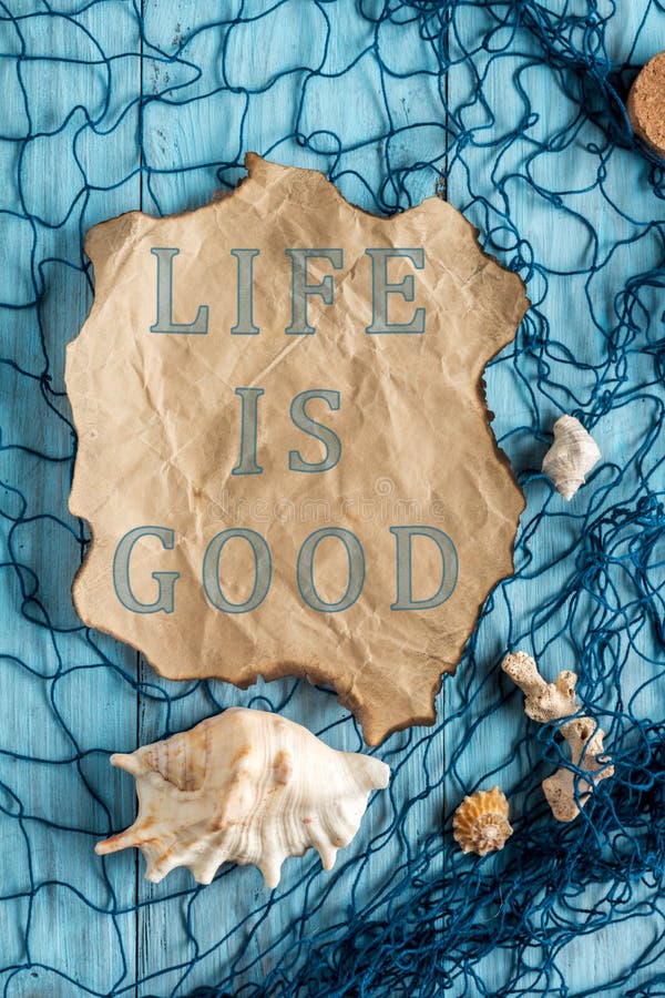 Text: Life is Good. Written on Old Paper Stock Photo - Image of life ...